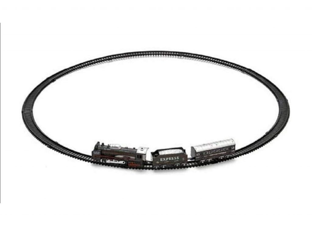 Train | Black Train Set Battery Operated Realistic Looking (13 Pcs ...