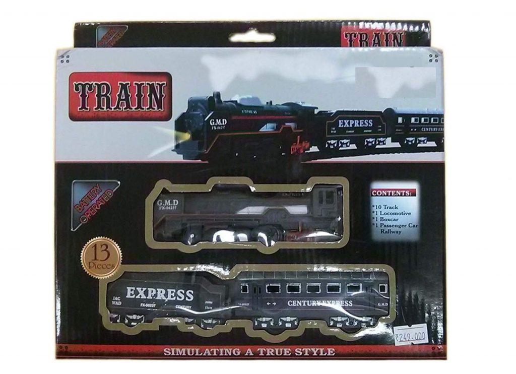Train | Black Train Set Battery Operated Realistic Looking (13 Pcs ...