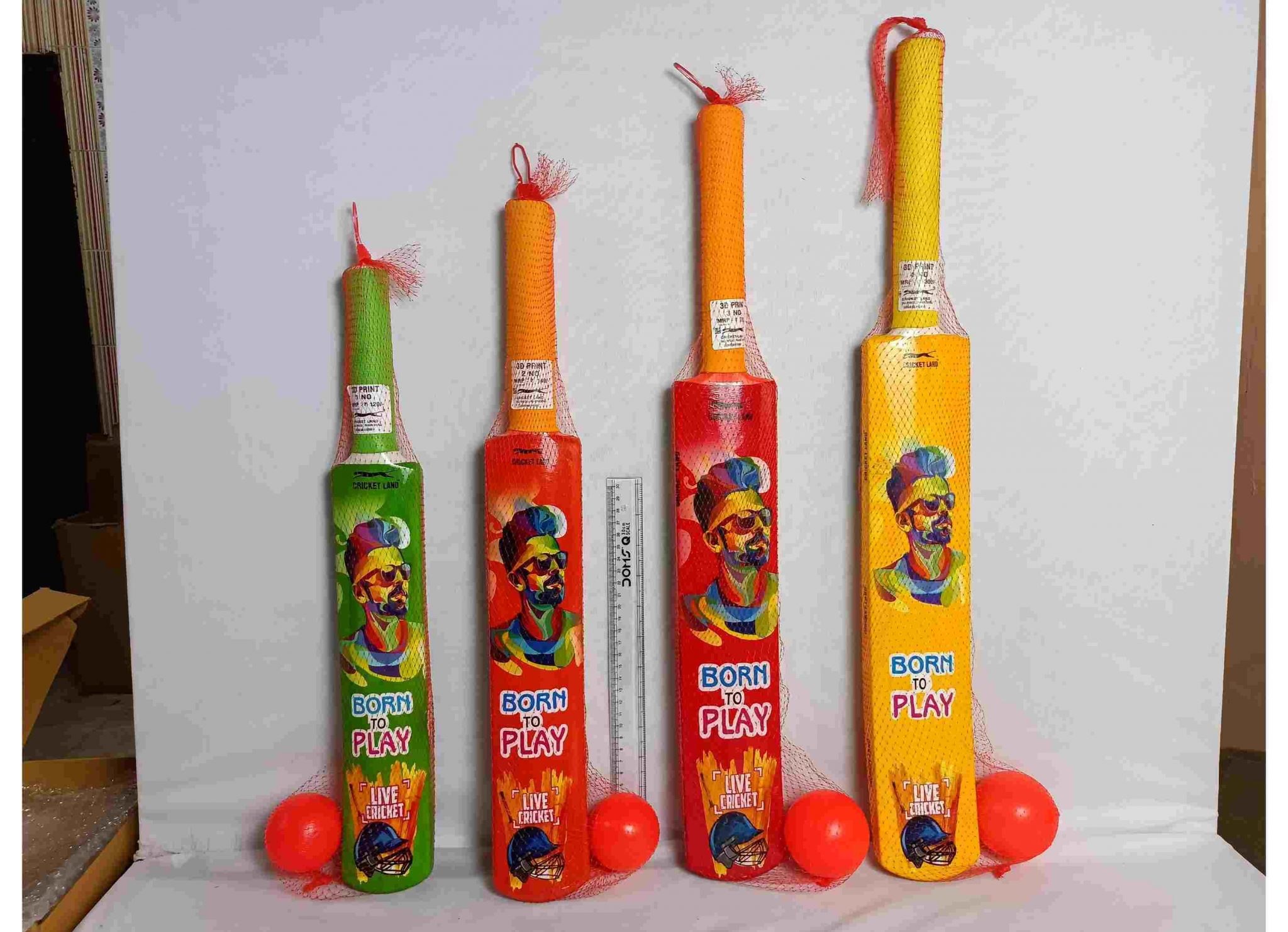 (Size-4) Cricket bat 3D printed rubber grip with ball – by Cricket land ...