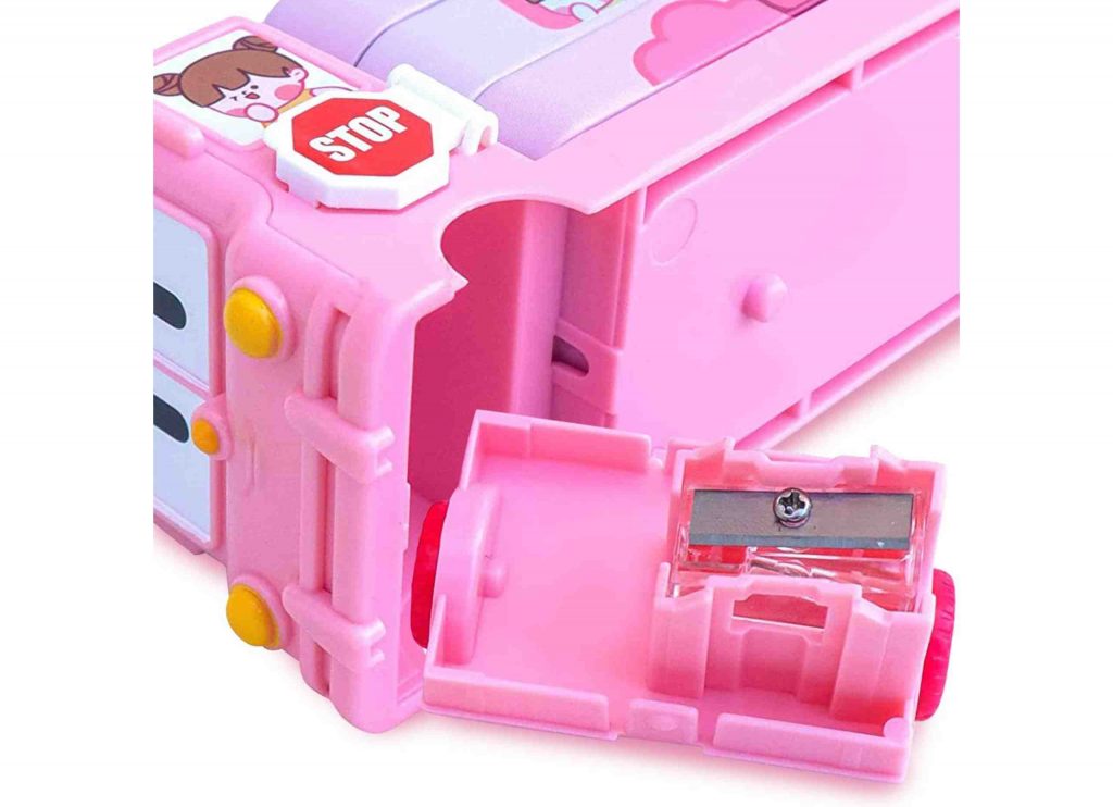 School Bus Pencil Box Eyes double Decker Metal – Sellet