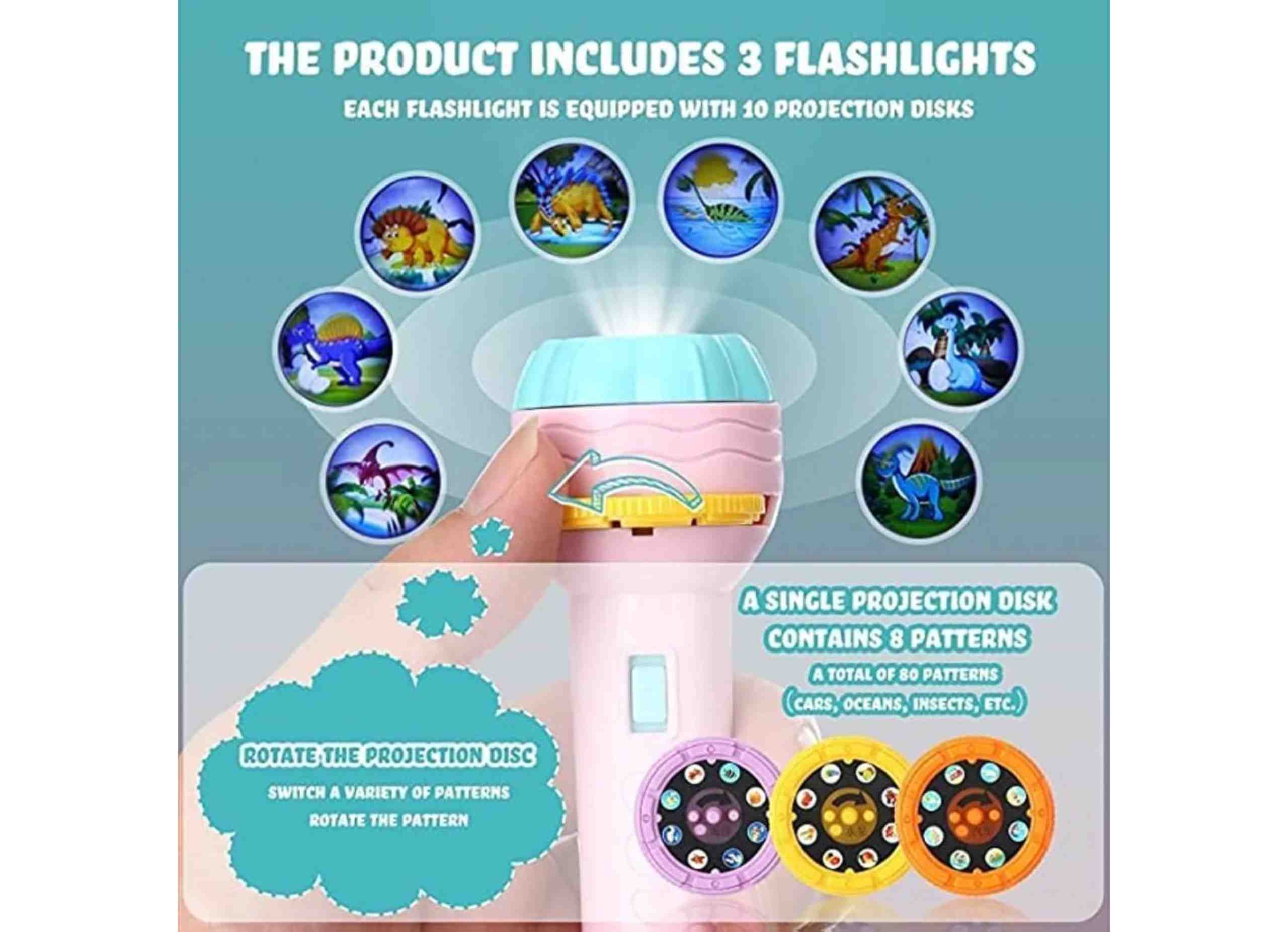 Projector Light Torch With 3 Slides – Sellet