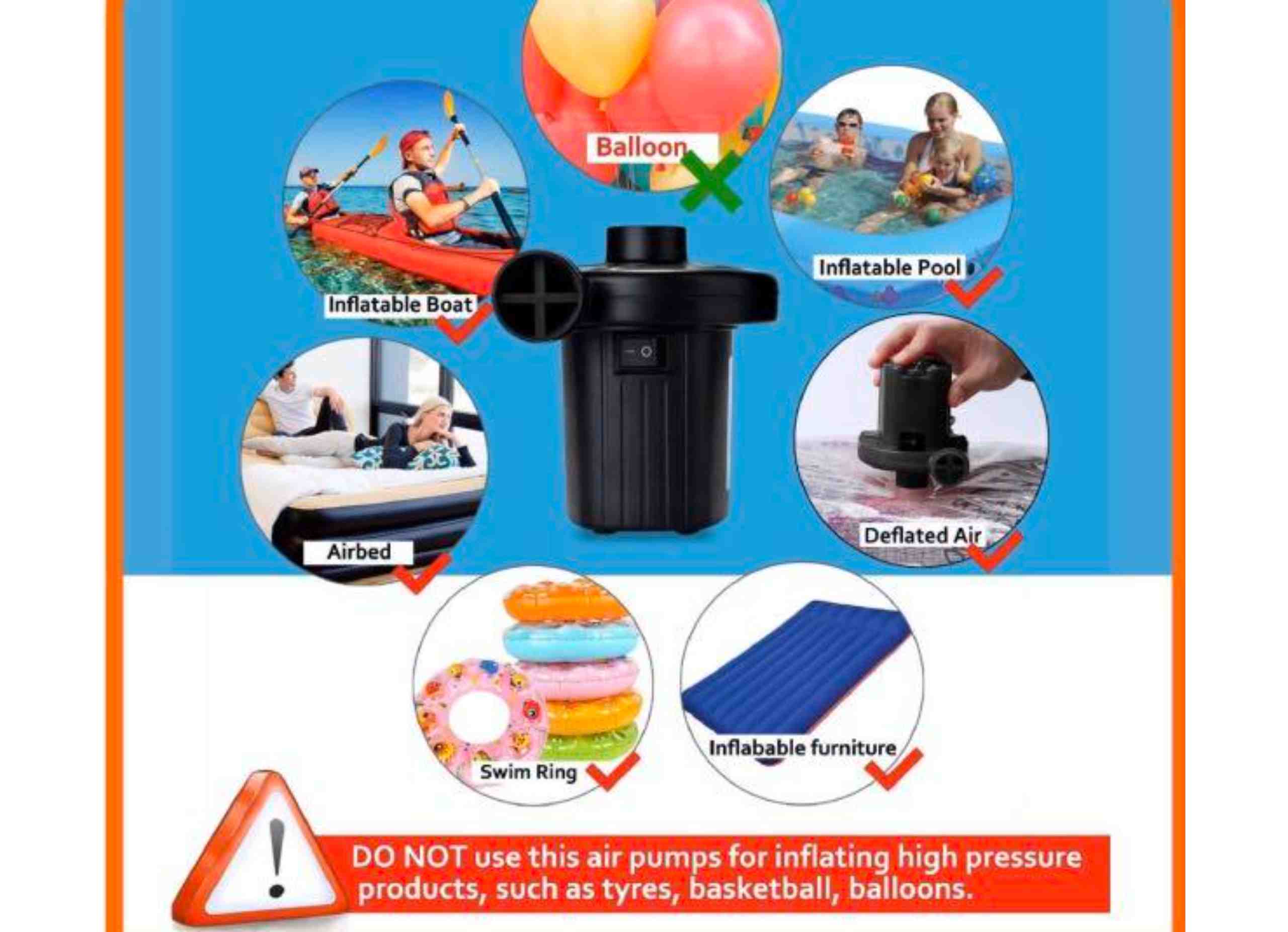 Small Electric air Pump for Pools, floats balloons – Sellet