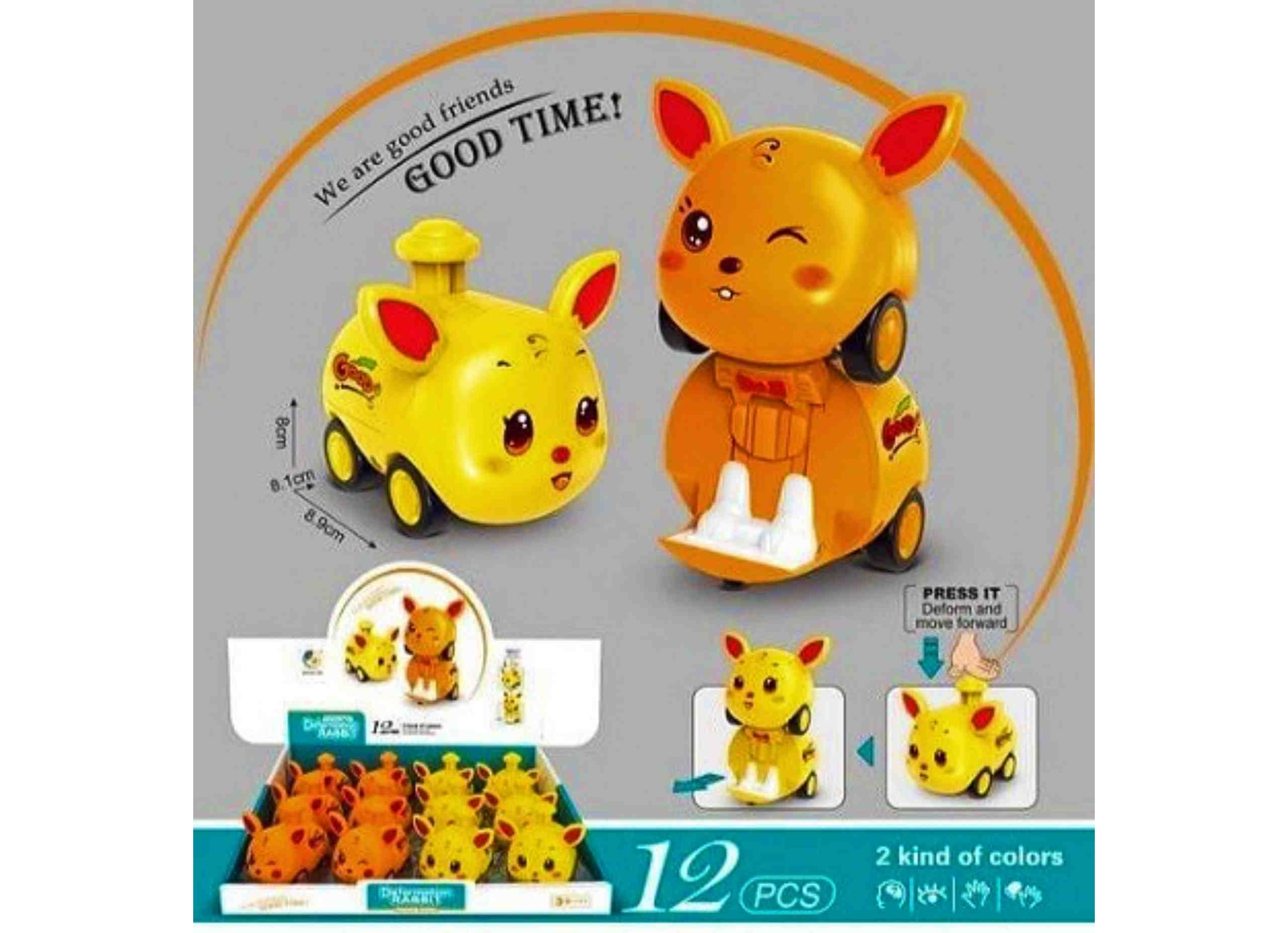 (12pc) Transforming Pikachu Rabbit Pressure Button – Sellet