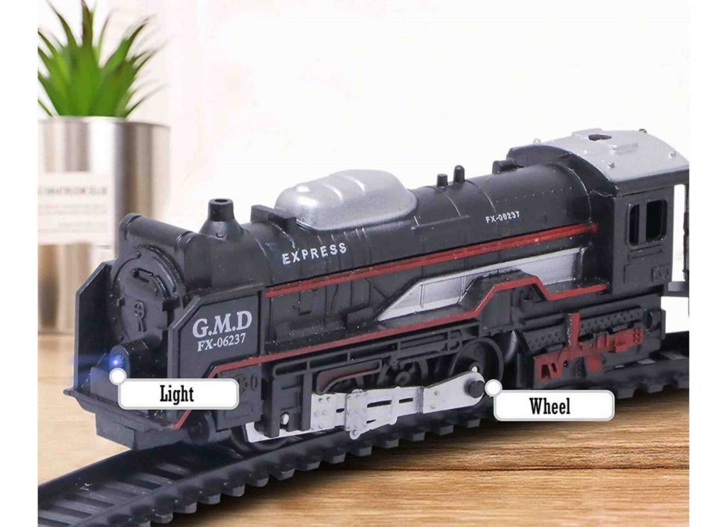 Train | Big Black Train Set Battery Operated Realistic Looking (19 Pcs ...