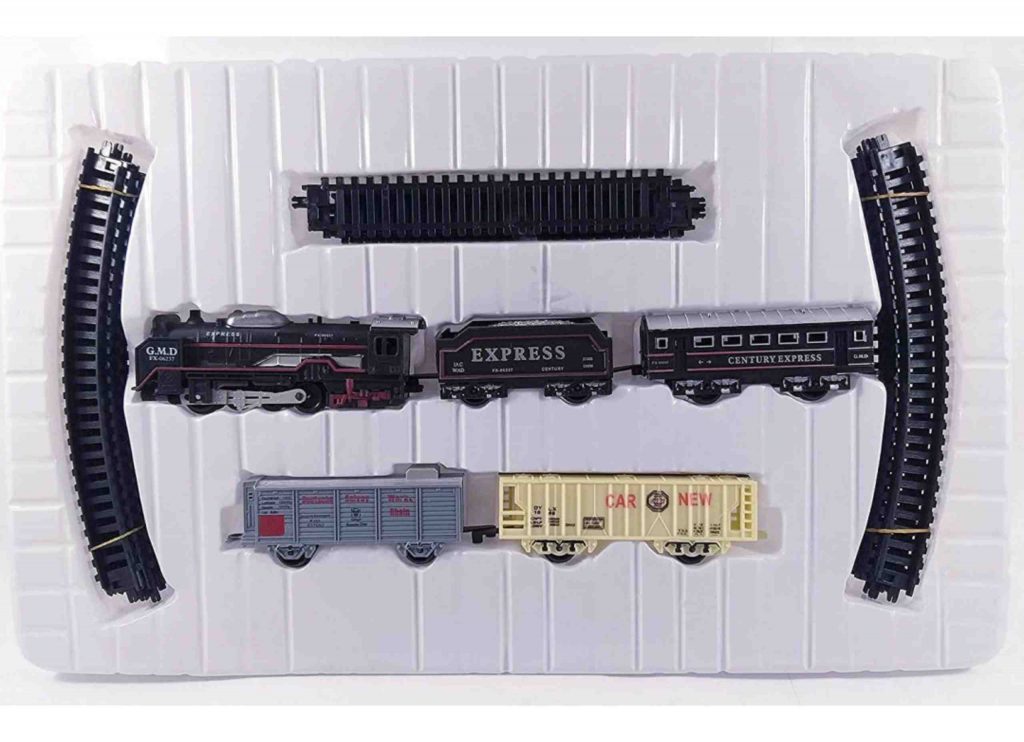Train | Big Black Train Set Battery Operated Realistic Looking (19 Pcs ...