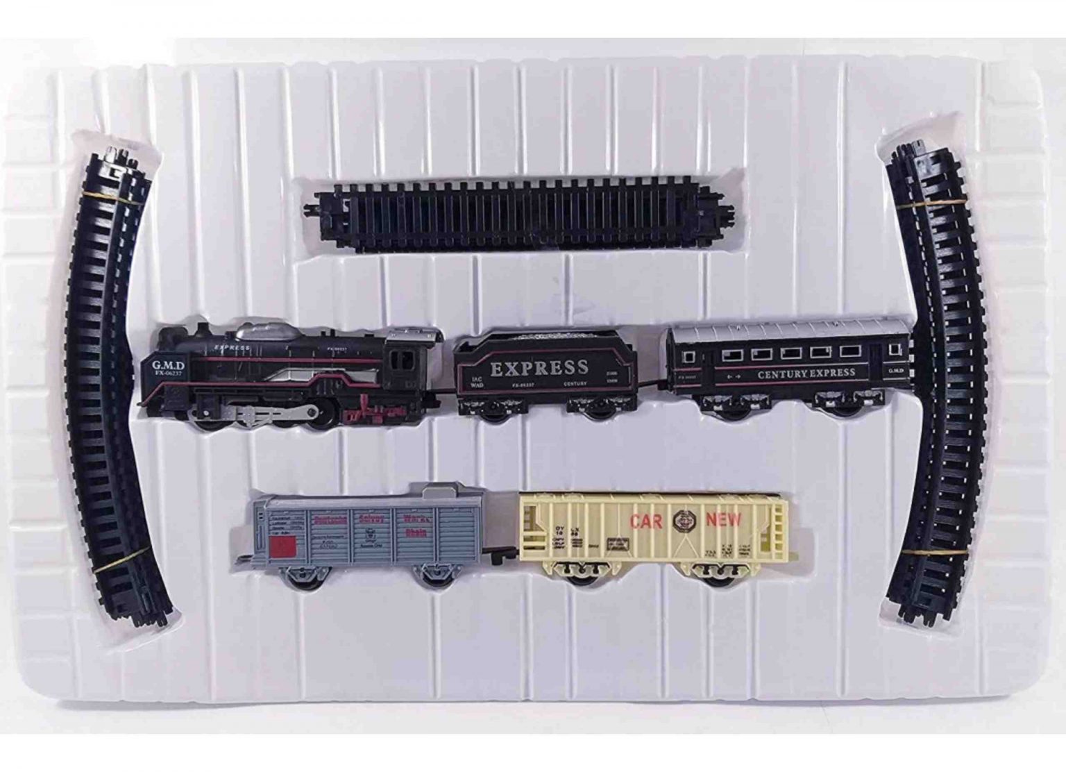 Train | Big Black Train Set Battery Operated Realistic Looking (19 Pcs ...