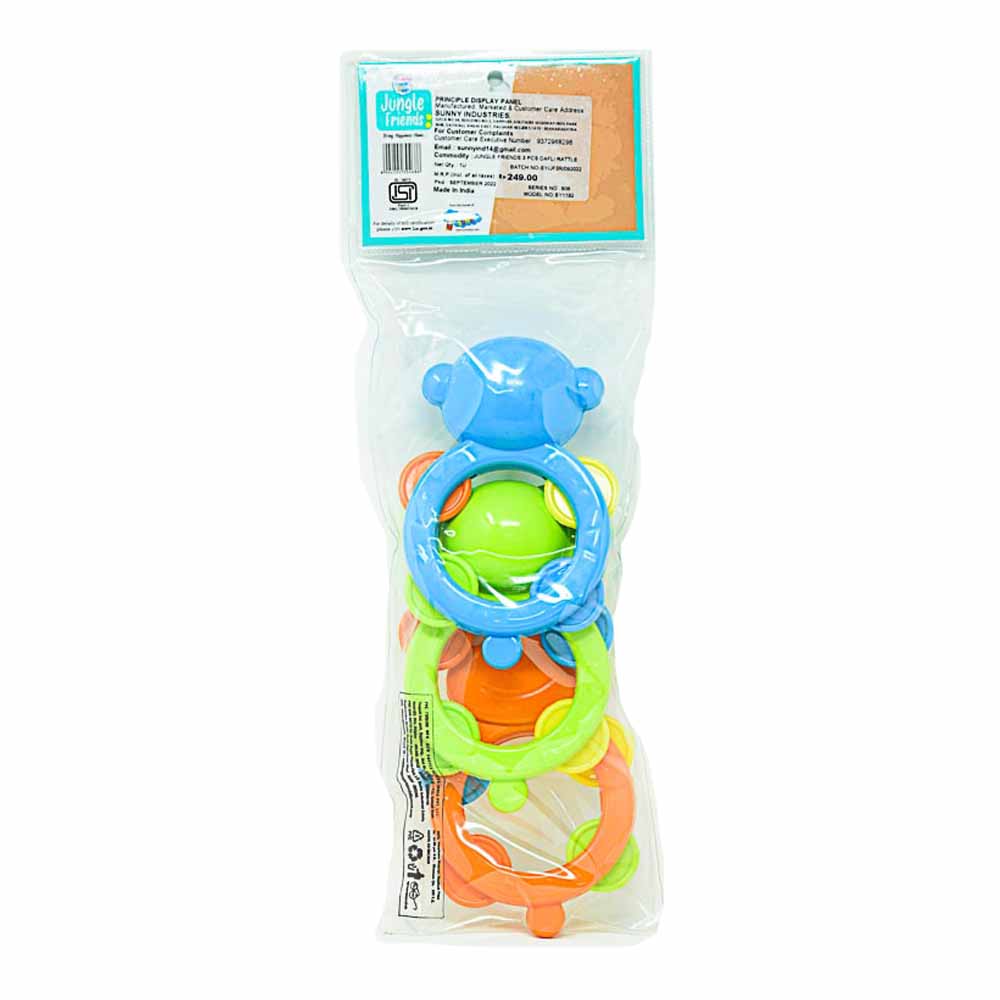 Jungle Friends 3 Pcs Dafli Rattle Set – Sunny – Sellet
