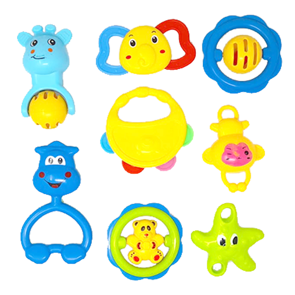 Premium 8 Pcs Rattle Set Mix Design – Toyzy – Sellet