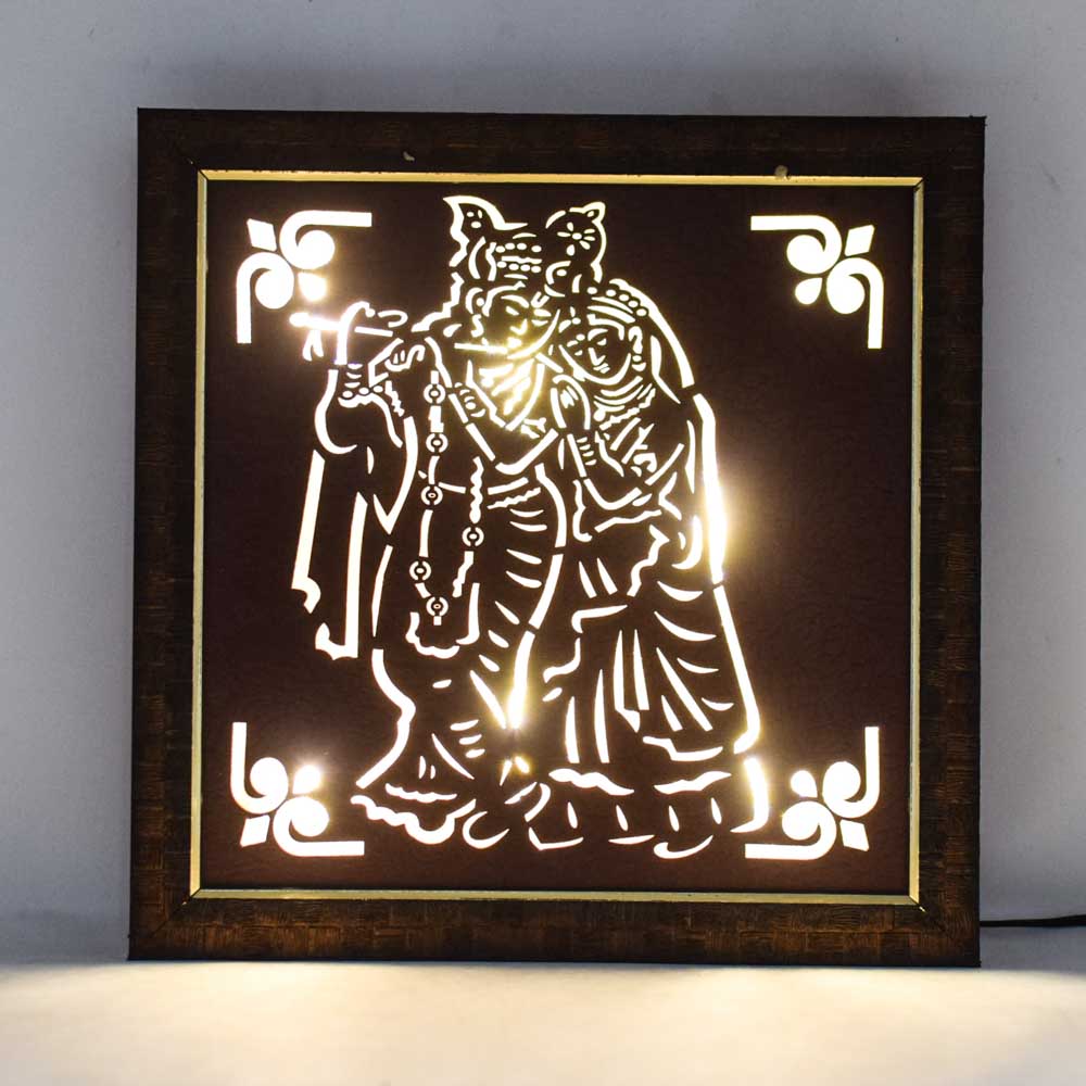 (1 Pcs) Shri Radhe Krishna Photo Frame With LED Light in Assorted ...