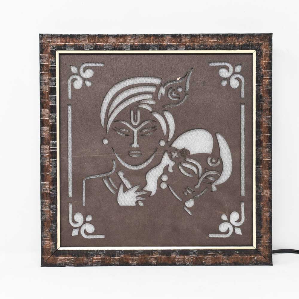 (1 Pcs) Shri Radhe Krishna Photo Frame With LED Light in Assorted ...