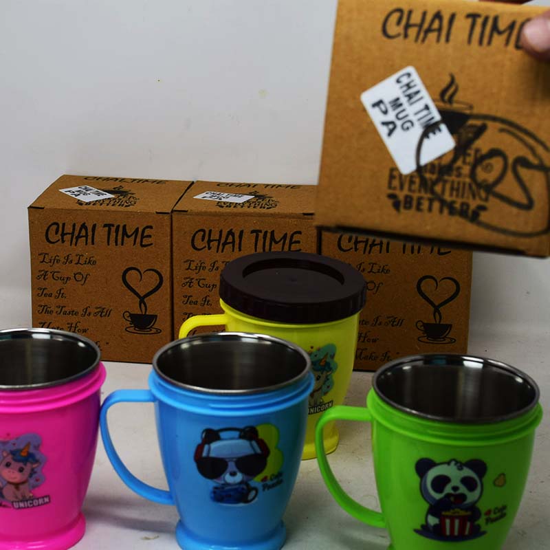 (1 Pcs) Chai Time Stainless Steel SS Mug Cup with Lid – Sellet