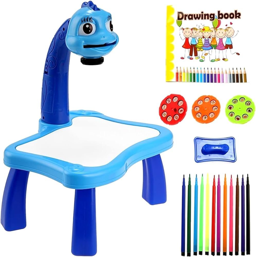 Projector Coloring Table with Sketch Pens and Image Slides Without ...