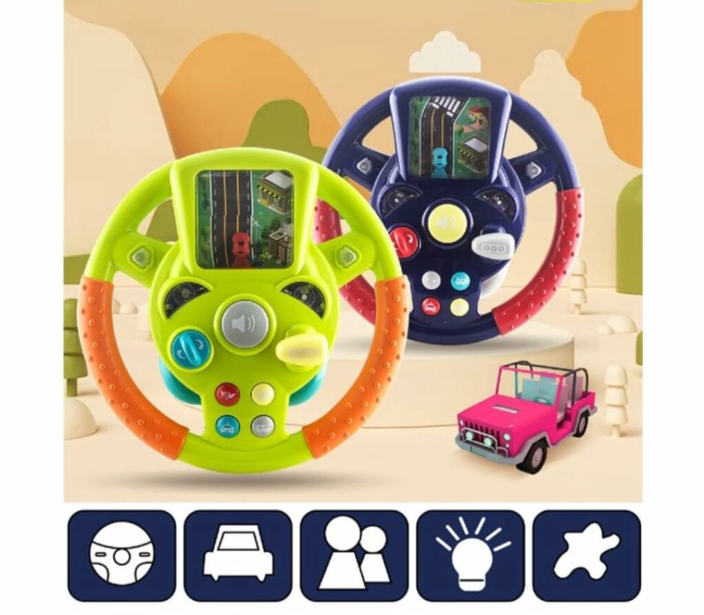 Little Driver Steering Wheel Toy with Music, Games & Vehicle Sounds ...
