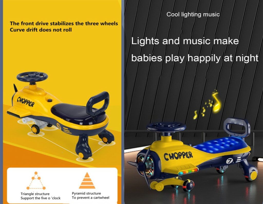 Magic car Chopper with light and Music- By Panda Swing car – Sellet