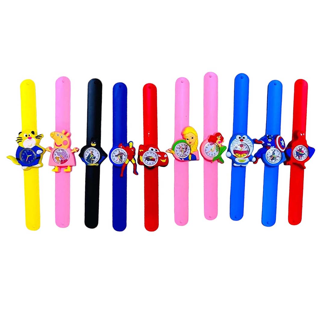 (6 Pcs) Slap Band and Watch Mix Cartoon Design – Sellet