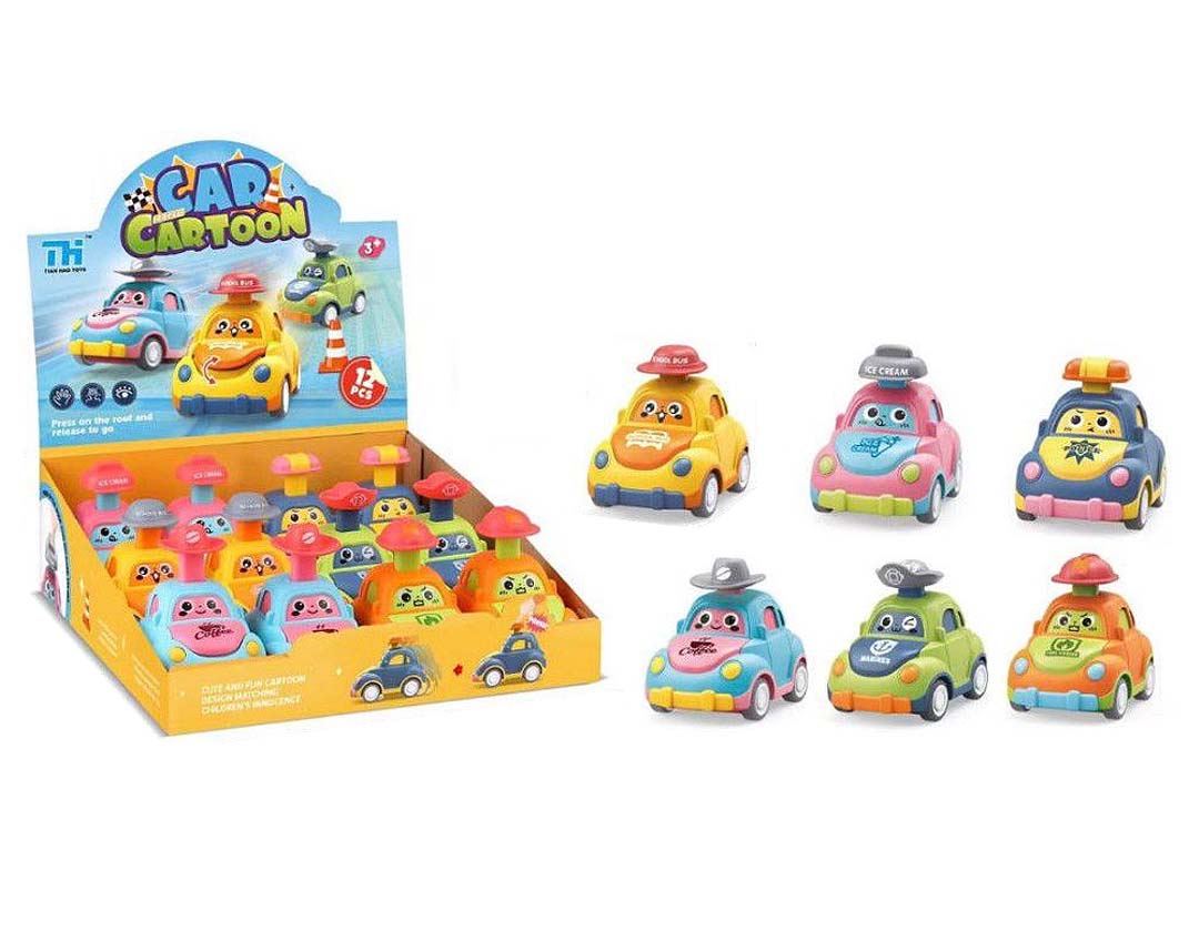 (12 Pcs) Cartoon Design Car Push and Go – Sellet
