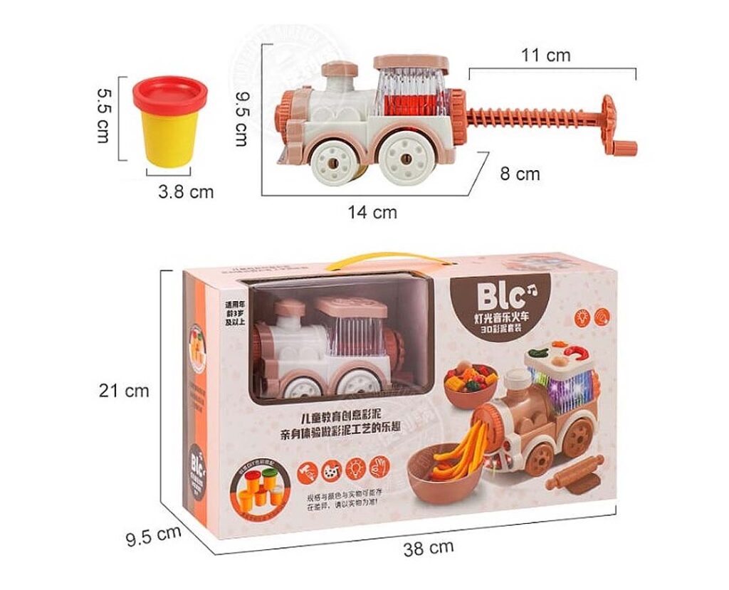 Train Light Music 3D Coloured Clay Set – Sellet
