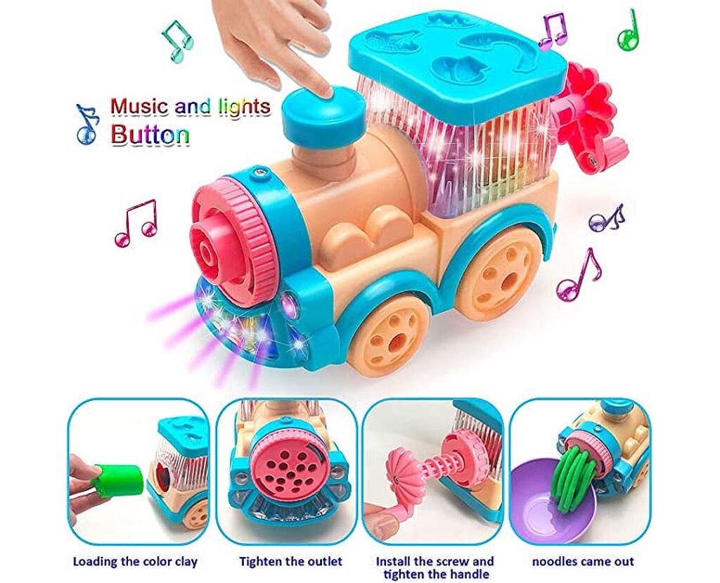 Train Light Music 3D Coloured Clay Set – Sellet