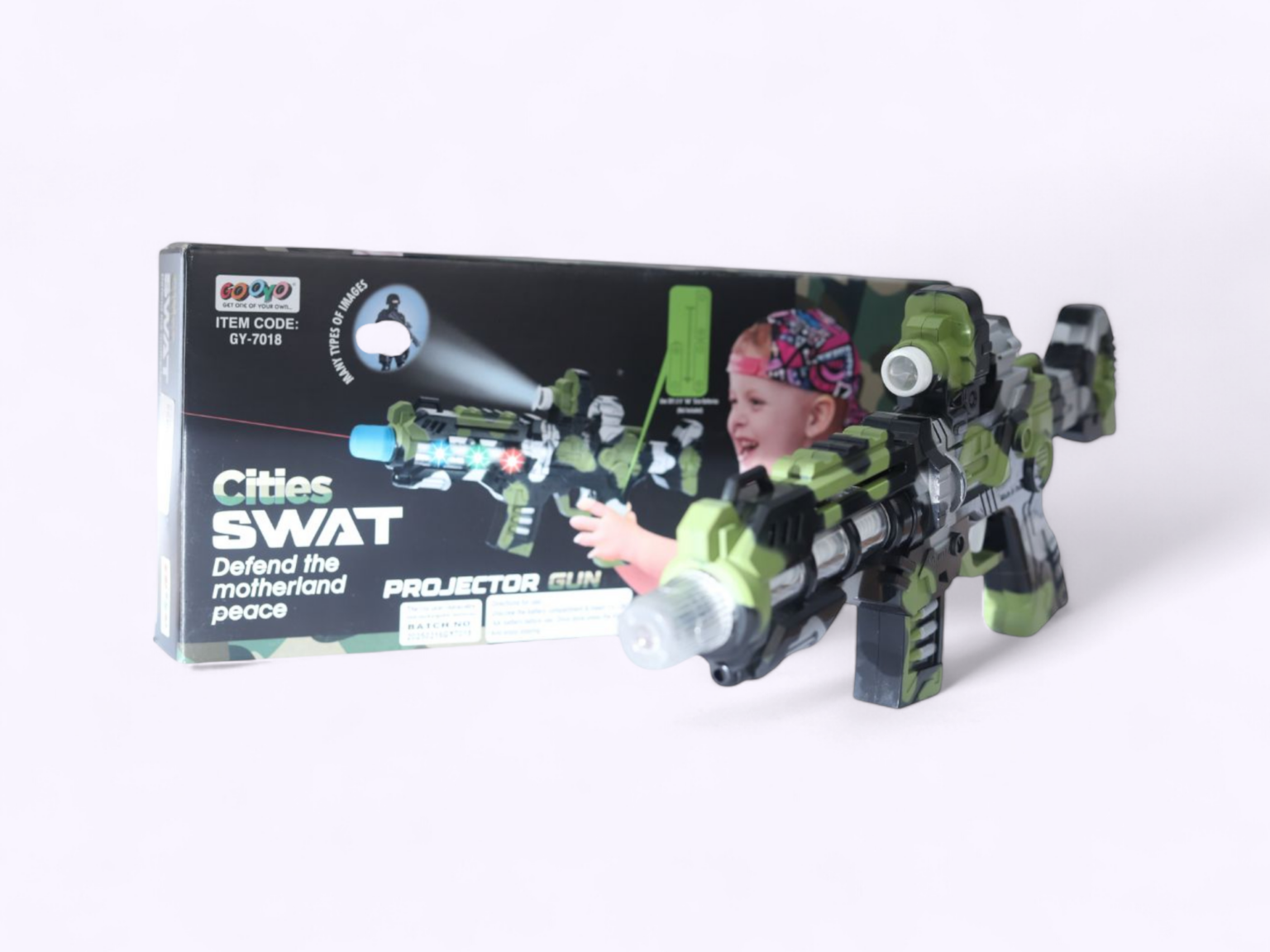 SWAT Projector Gun Toy for Kids with Lights, Sound and Flash Projection ...